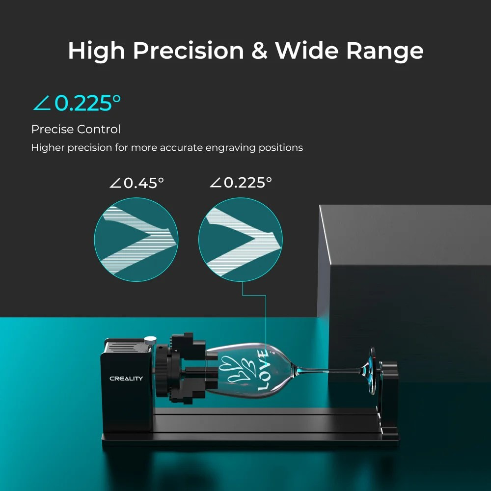 Гравірування вигнутої поверхні Creality Rotary Kit Pro