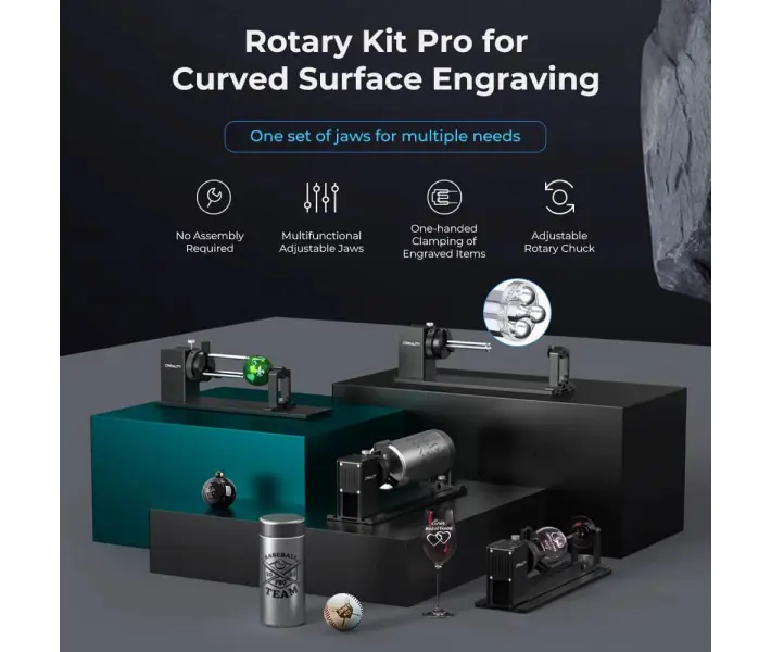 Creality Rotary Kit Pro | Гравировка изогнутой поверхности